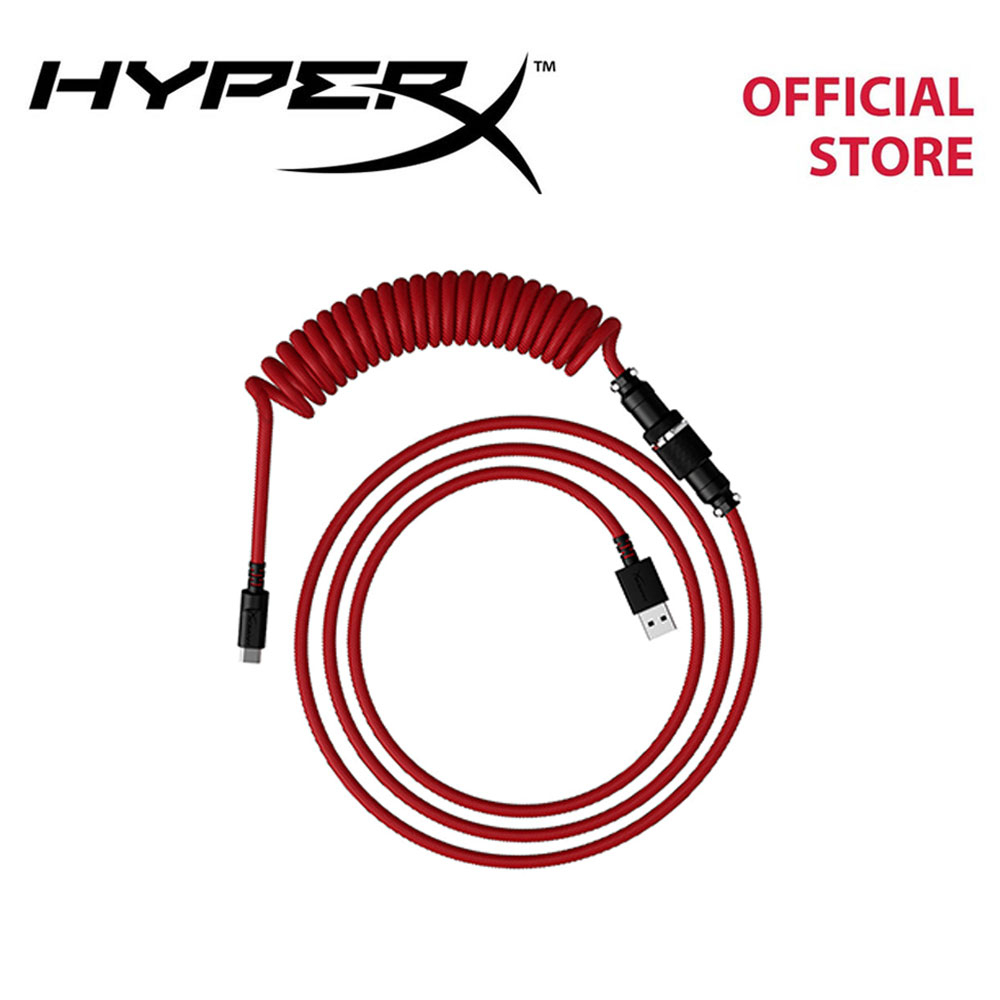 HyperX USB-C to USB-A Flexible and Durable Dual-Sheathed Coiled Cable ...