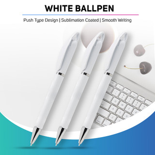 50pcs White Printable Ballpen Using Laser Decal UV Stickers Sublimation ...