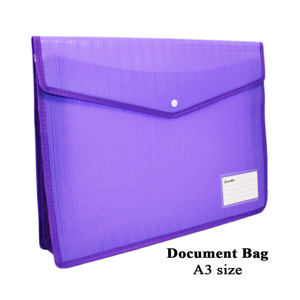 A3 Document Bag Snap Botton Plastic Storage Document Bag (A3 45.5x34cm ...
