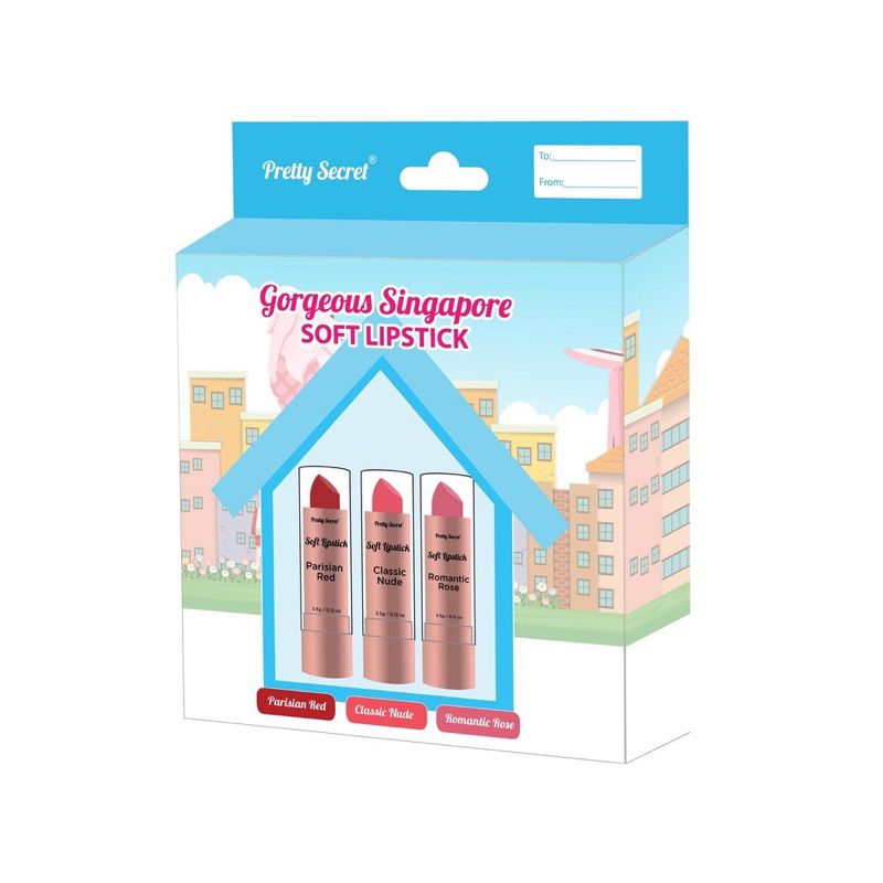 PRETTY SECRET Gorgeous Singapore Soft Lipstick 3 Pcs | Shopee Philippines