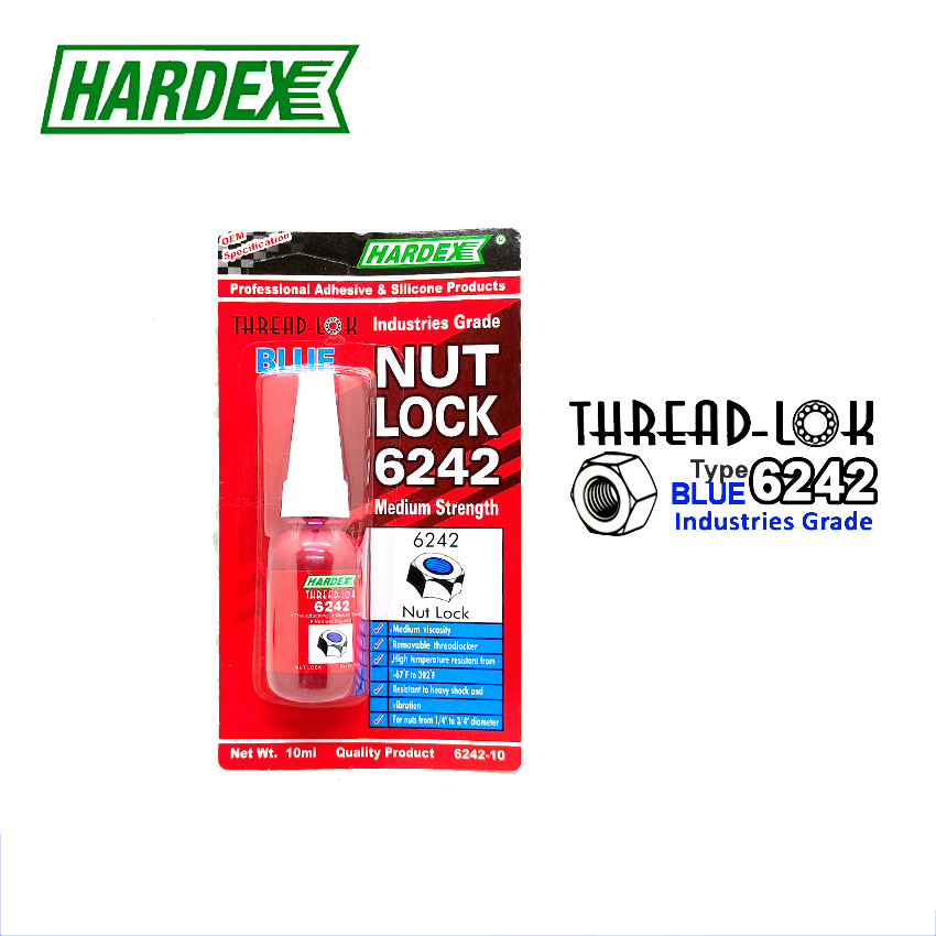 Hardex Threadlock Nut Lock Adhesive ( Blue – Medium Strength ) 10ml ...