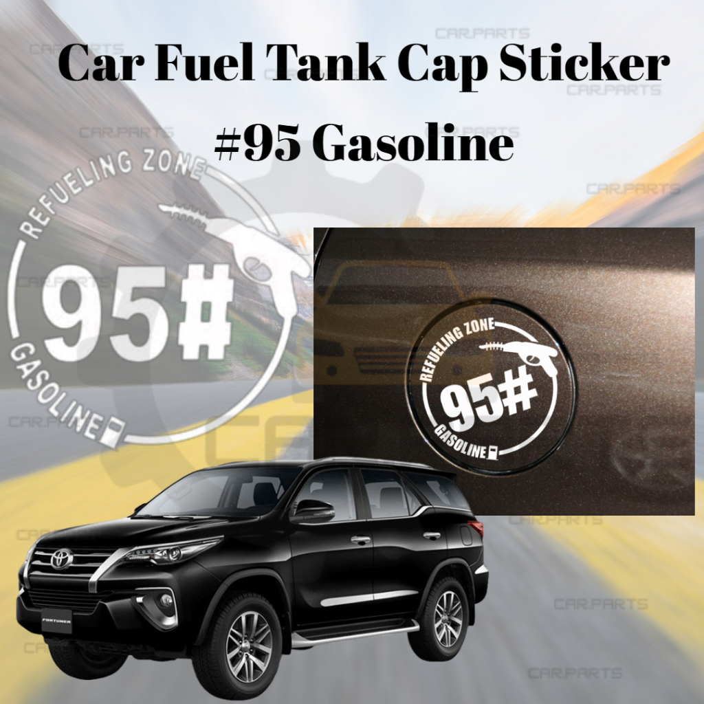 CP 1PC 95# FUEL DOOR GAS TANK COVER VINYL DECALS CAR STICKERS WHITE ...