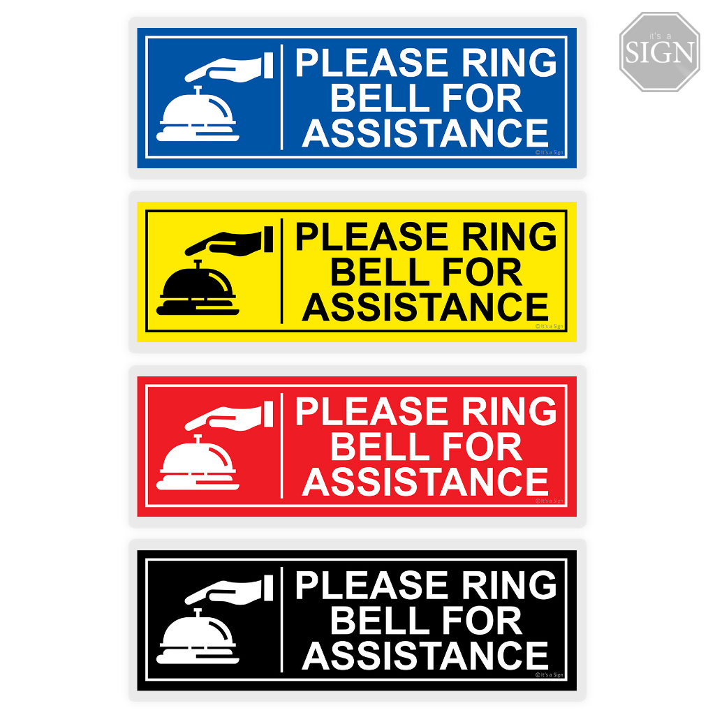 Ring Bell for Assistance Cashier Business - Laminated Signage - 4 x 11 ...