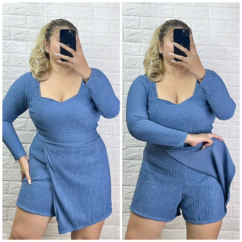 Plus Size Elise Coords Longsleeves Top and Skort (32" to 48" Waistline ...