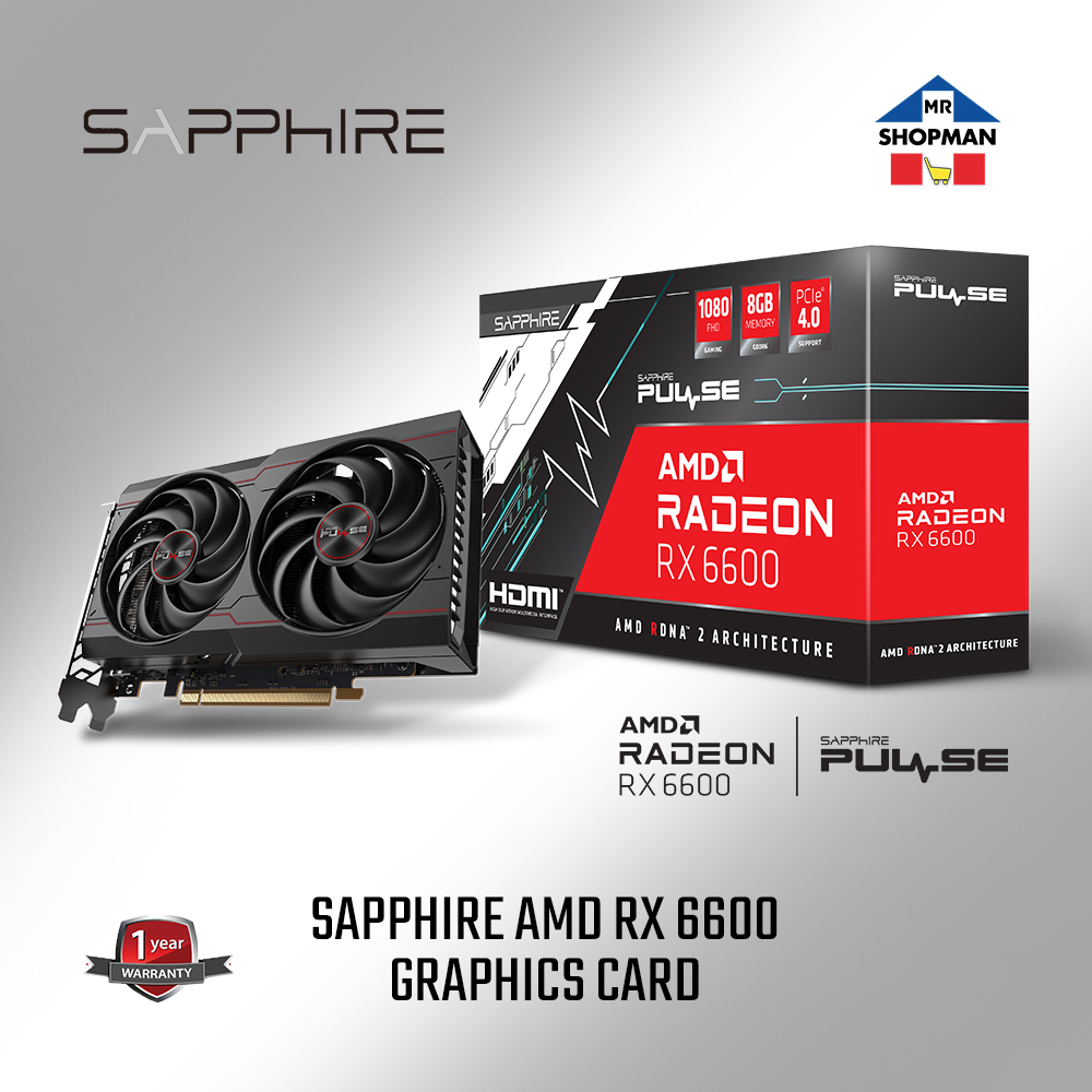 Sapphire PULSE AMD Radeon RX 6600 GPU Graphics Card Rx6600 | Shopee ...