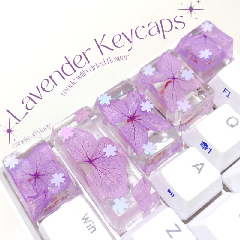 [FREE GIFT] LAVENDER KEYCAPS - KRUFFY LADY HANDMADE KEYCAPS REAL DRIED ...