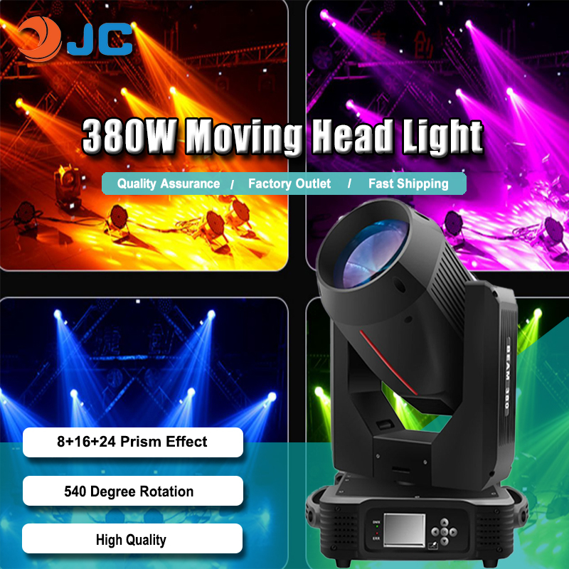 JC DMX Control Disco Light in 380W Beam Moving Head Light with 8+16+24 ...