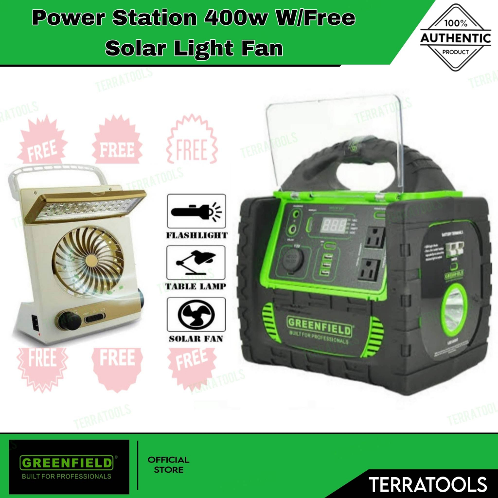 GREENFIELD 400W Portable Rechargeable Power Station (GPS400W) W/FREE ...