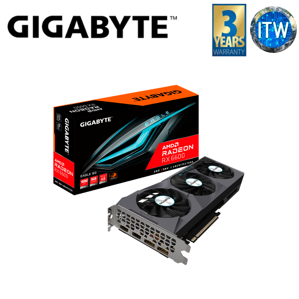 Itw | Gigabyte RX 6600 Eagle 8GB GDDR6 AMD Radeon Graphic Card (GV ...