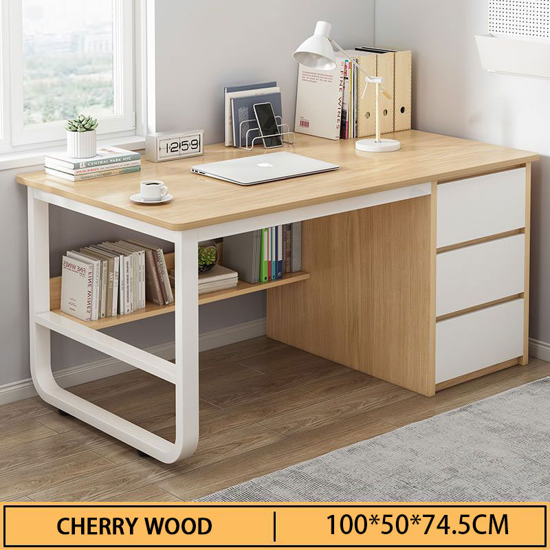 MAZZONE Writing Table Computer Desk Study Home Office Table With Drawer ...