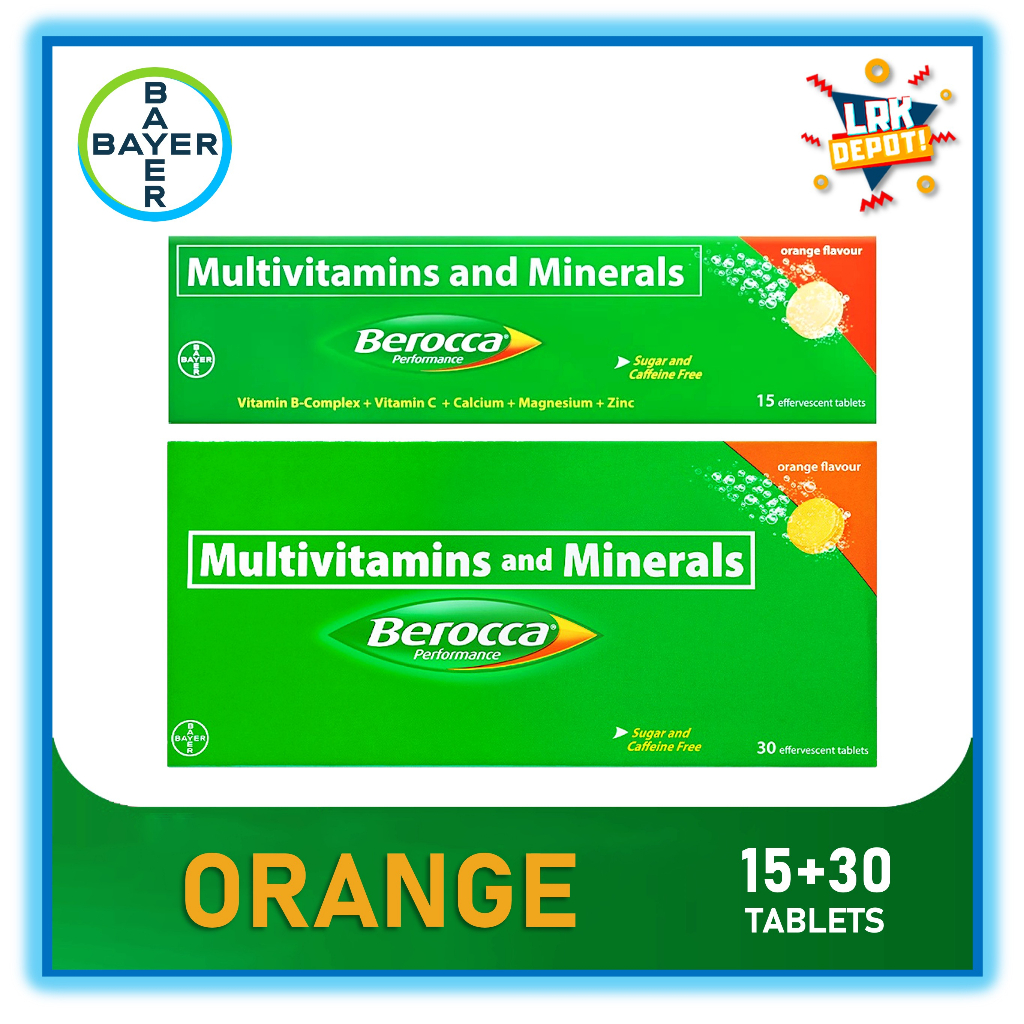Berocca Orange Flavor (BUNDLE 30 + 15 Effervescent Tablets ...