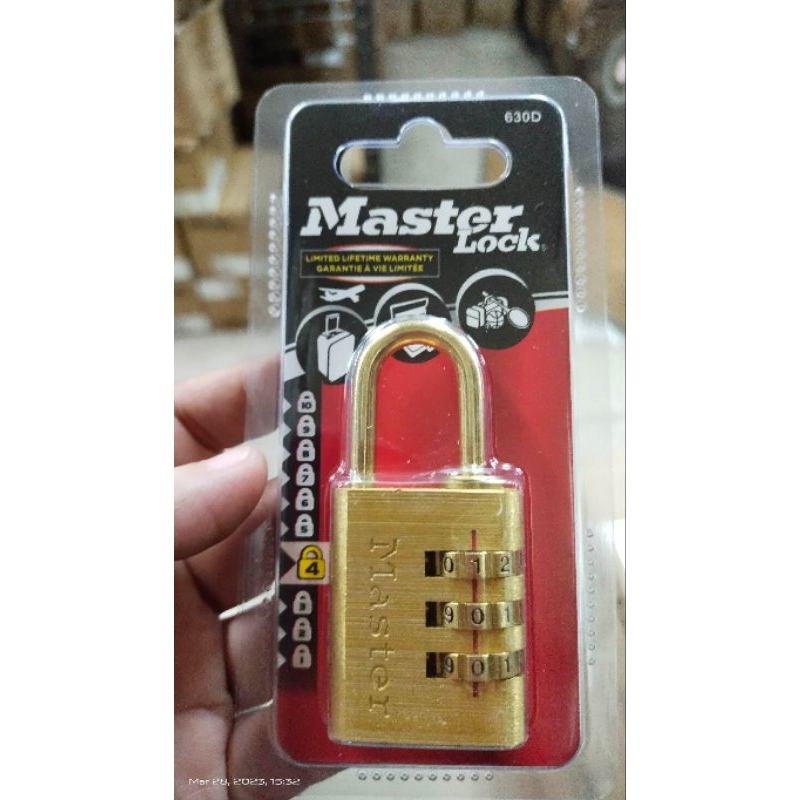 Master Lock Combination Padlock resettable 3 digits 620d 20mm 630D 30mm ...