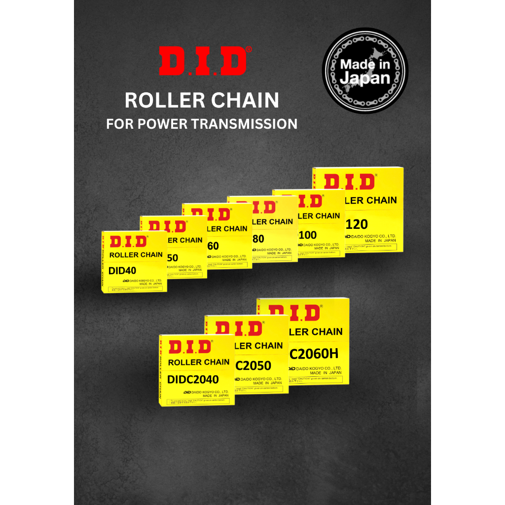D.I.D Industrial Roller Chain (DOUBLE PITCH CHAIN) DIDC2040,C2050 ...