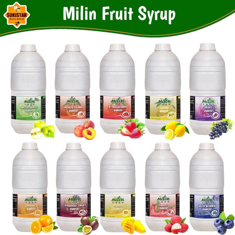 Fruit Tea Syrup Millin 2.5kg Lychee / Green Apple / Mango / Blueberry ...