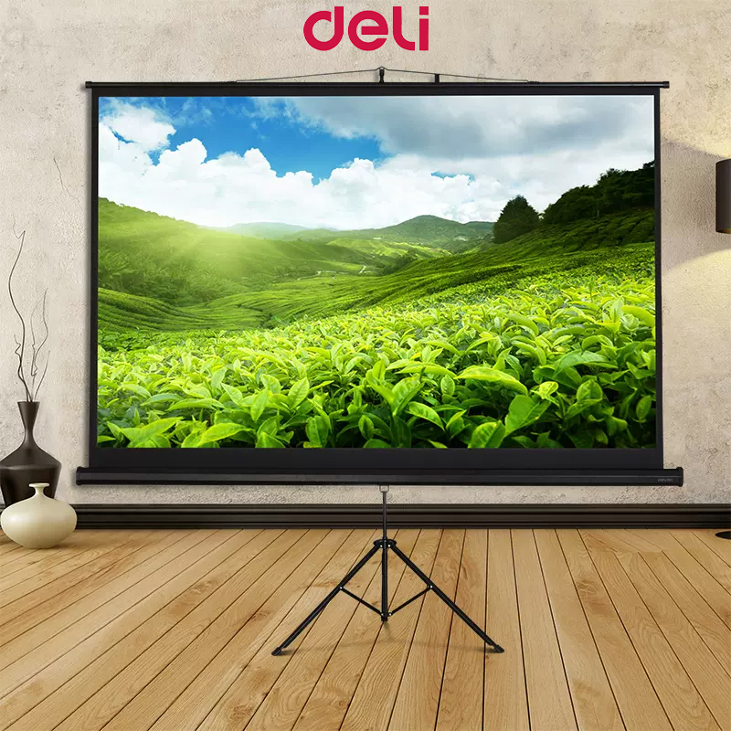 Deli Portable Office Home 100 Inch HD Projector Screen | Shopee Philippines