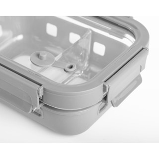 Famco Rectangular Lunch Box with Silicone Sleeve 640ml Borosilicate ...