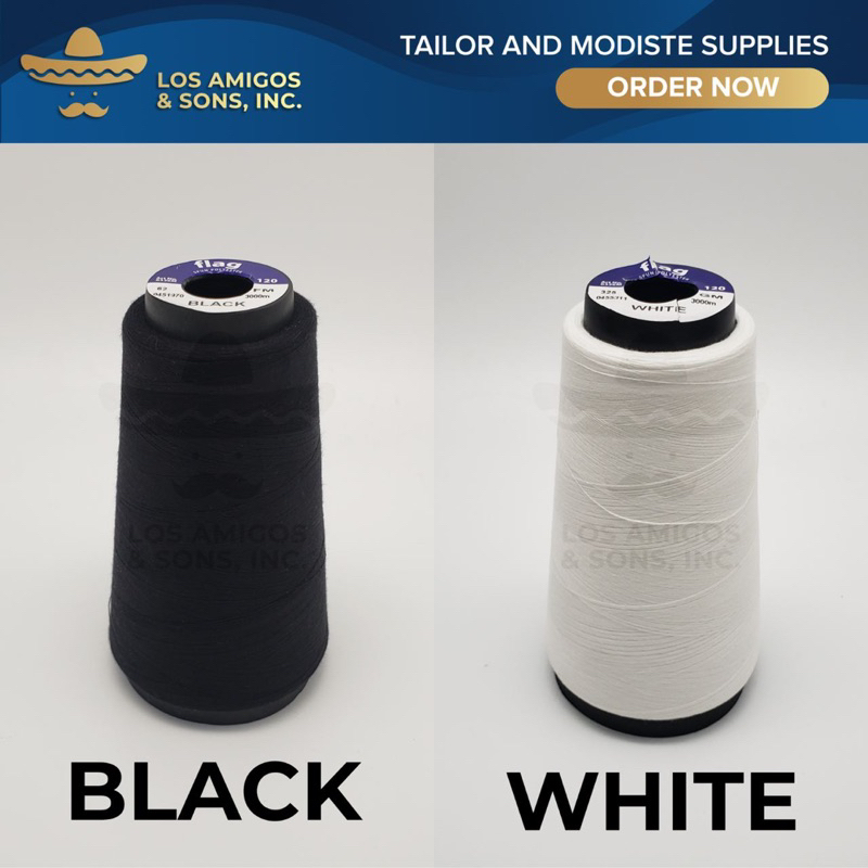 FLAG Spun Polyester Sewing Thread – Ticket 120, 3000m | Durable Sinulid ...