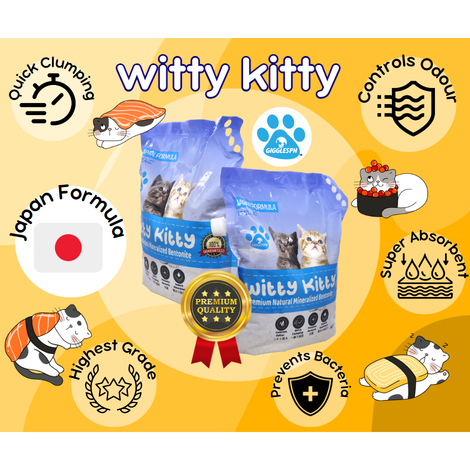 4kg Gigglesph Witty Kitty Premium Natural Clumping Bentonite Cat Litter | Shopee Philippines