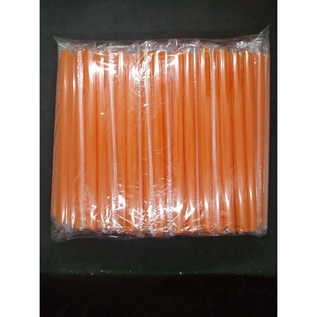 SAGU STRAW ORANGE | INDIVIDUAL | MILKTEA STRAW | 100PCS PER PACK ...