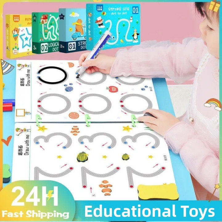 Tracing Book For Kids Training Coloring Book Erasable Writing Materials ...