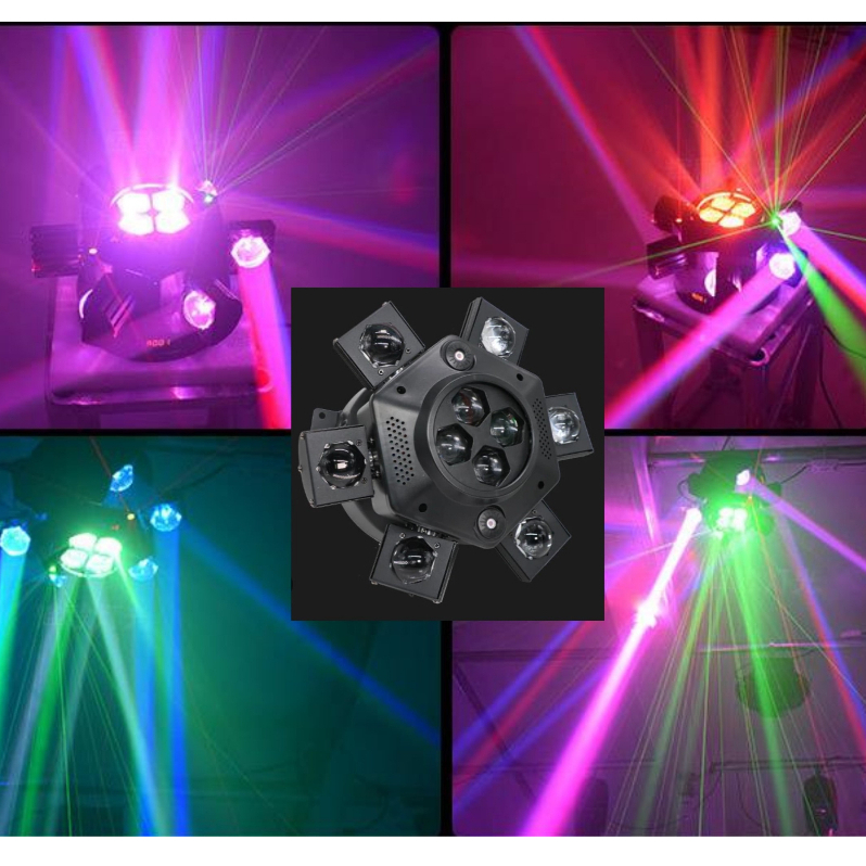 American Live Moving Head Six-Arm Stage Light Cyclone Bee-Eye Laser ...