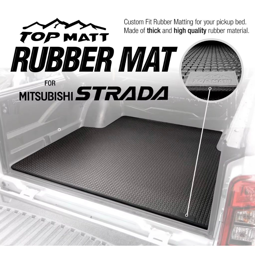 Mitsubishi Strada 2019-2025 Top Mat Bed Rubber Matting / Pick Up Rear ...