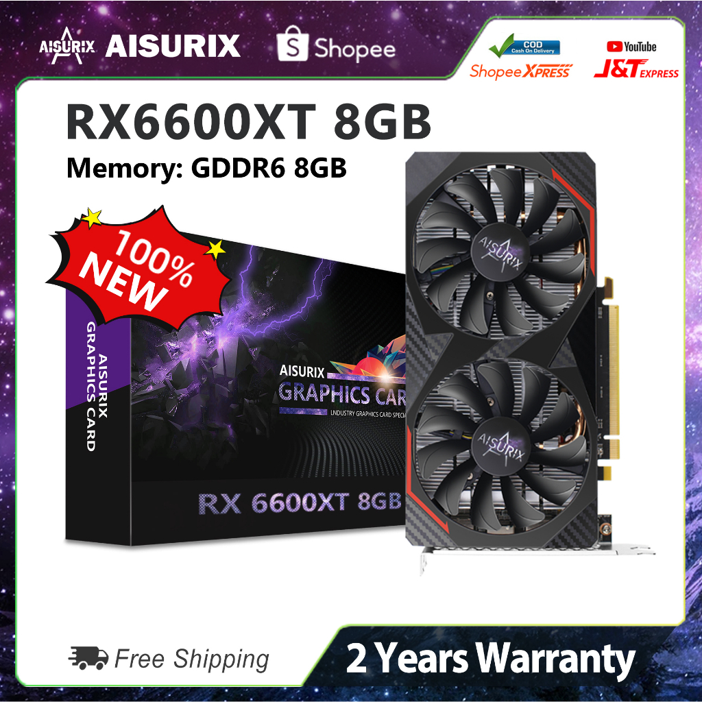 Aisurix Brand New Rx 6600xt 8g Graphics Card 8g 128bit Gddr6 Gpu Video