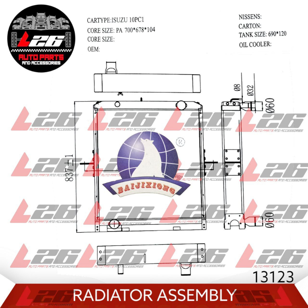 13123 Isuzu 10PC1 Radiator Assembly M/T PP104 6ROWS (Polar) | Shopee ...