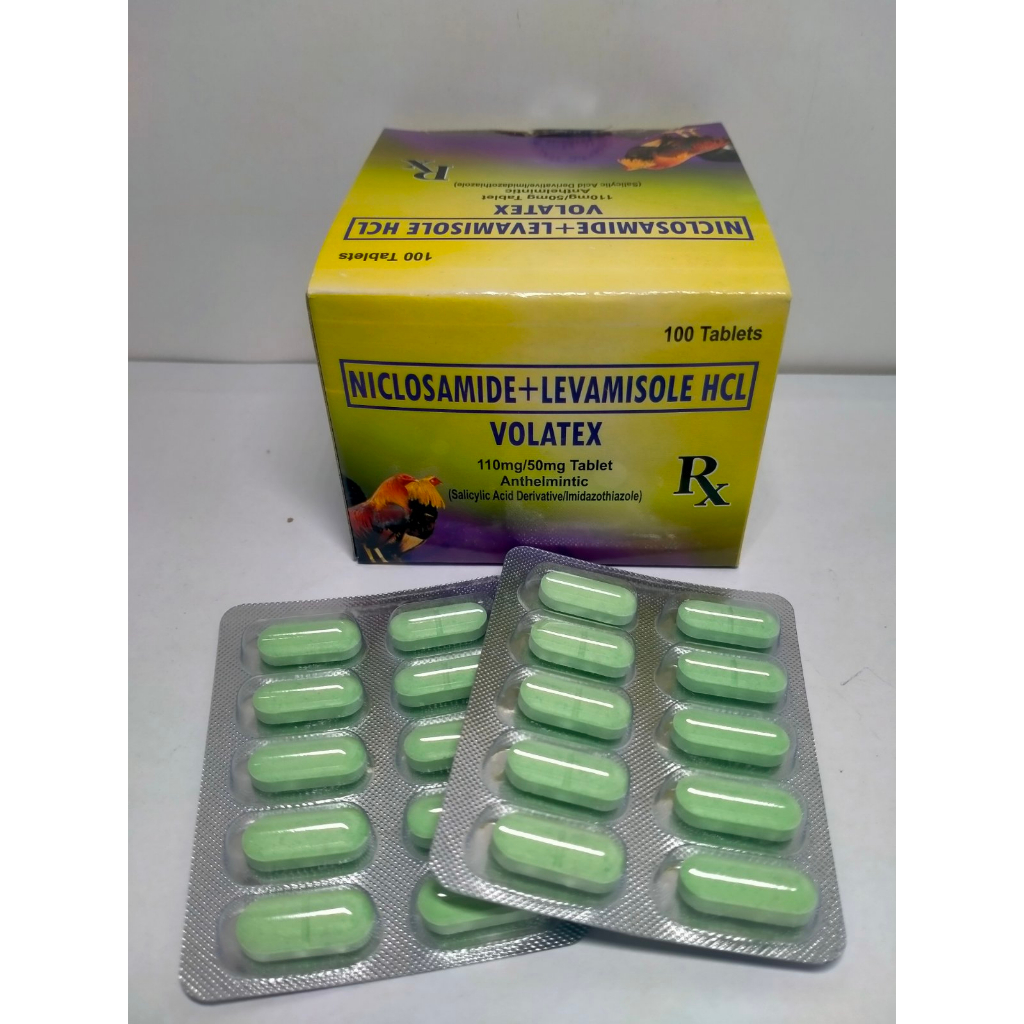 [CLR AGRIVET] 20 TABLETS VOLATEX ( ANTHELMINTIC TABLET DEWORMER /GAMEFOWL /CHICKEN DUCK DEWORMER ...