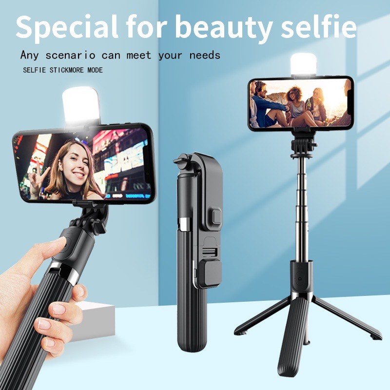 4 in 1 Multifunctional Selfie Stick 360° rotation with LED Light ...