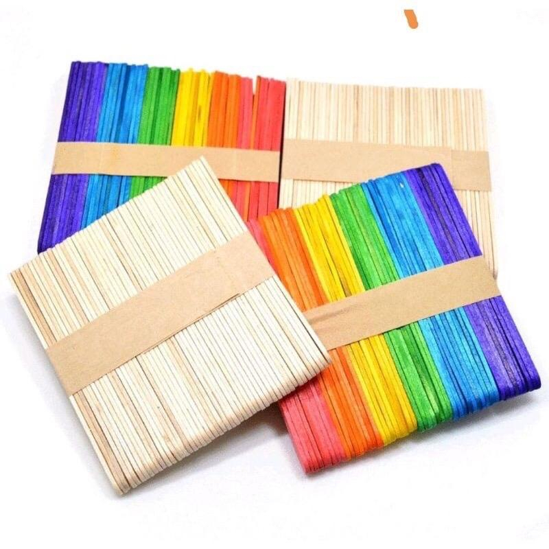 POPSICLE STICK PLAIN AND COLORED 50pcs/pack | Shopee Philippines