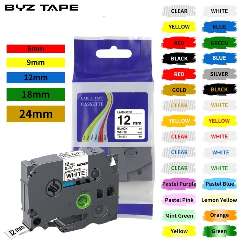 TZE231 6/9/12/18/24mm label tapes TZe231 TZ231 TZe-231 Compatible for ...