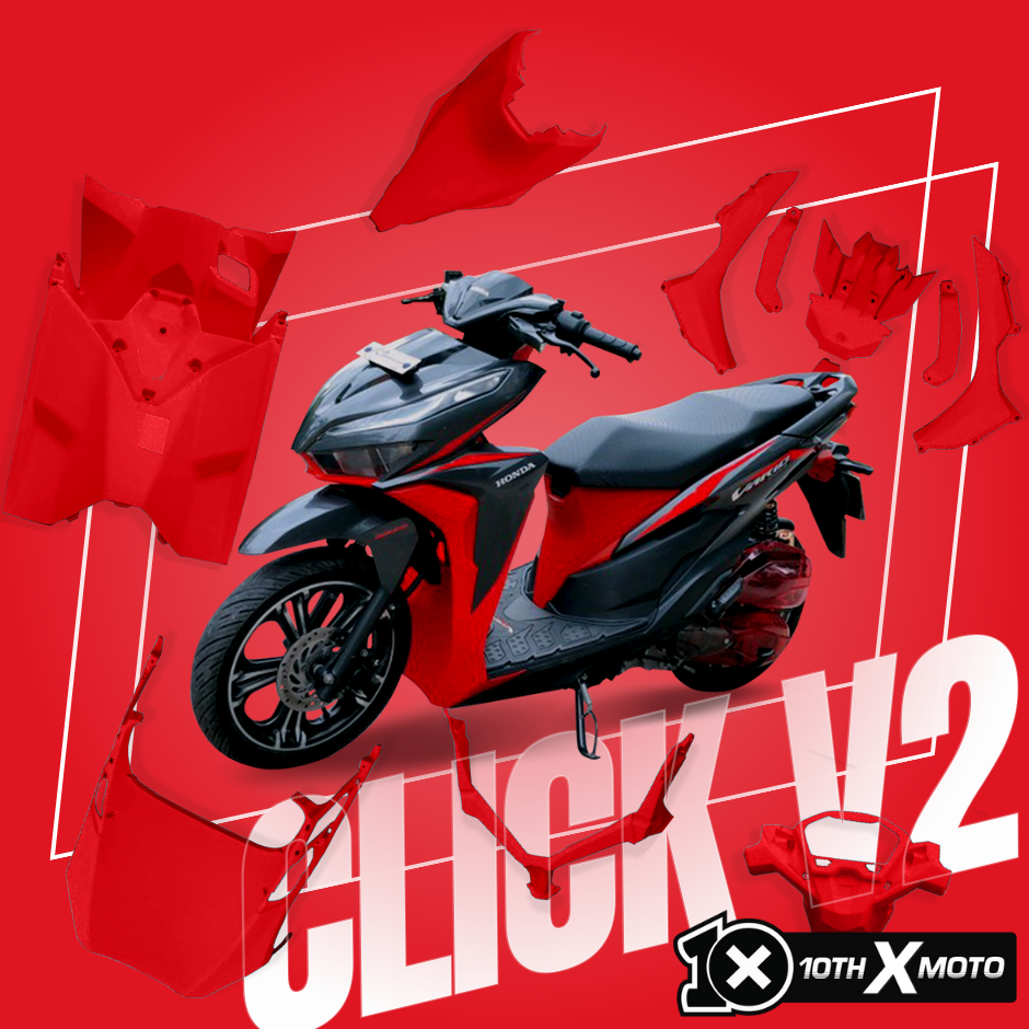10thX Red Colored Set Inner Cover Fairings For Honda Click 125 & 150 v2 ...
