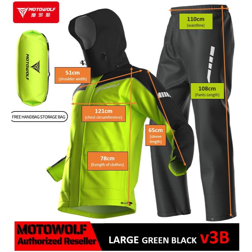 MOTOWOLF RAINCOAT. JACKET and PANTS. MDL0401 V1, MDL0403 V3 AND ...