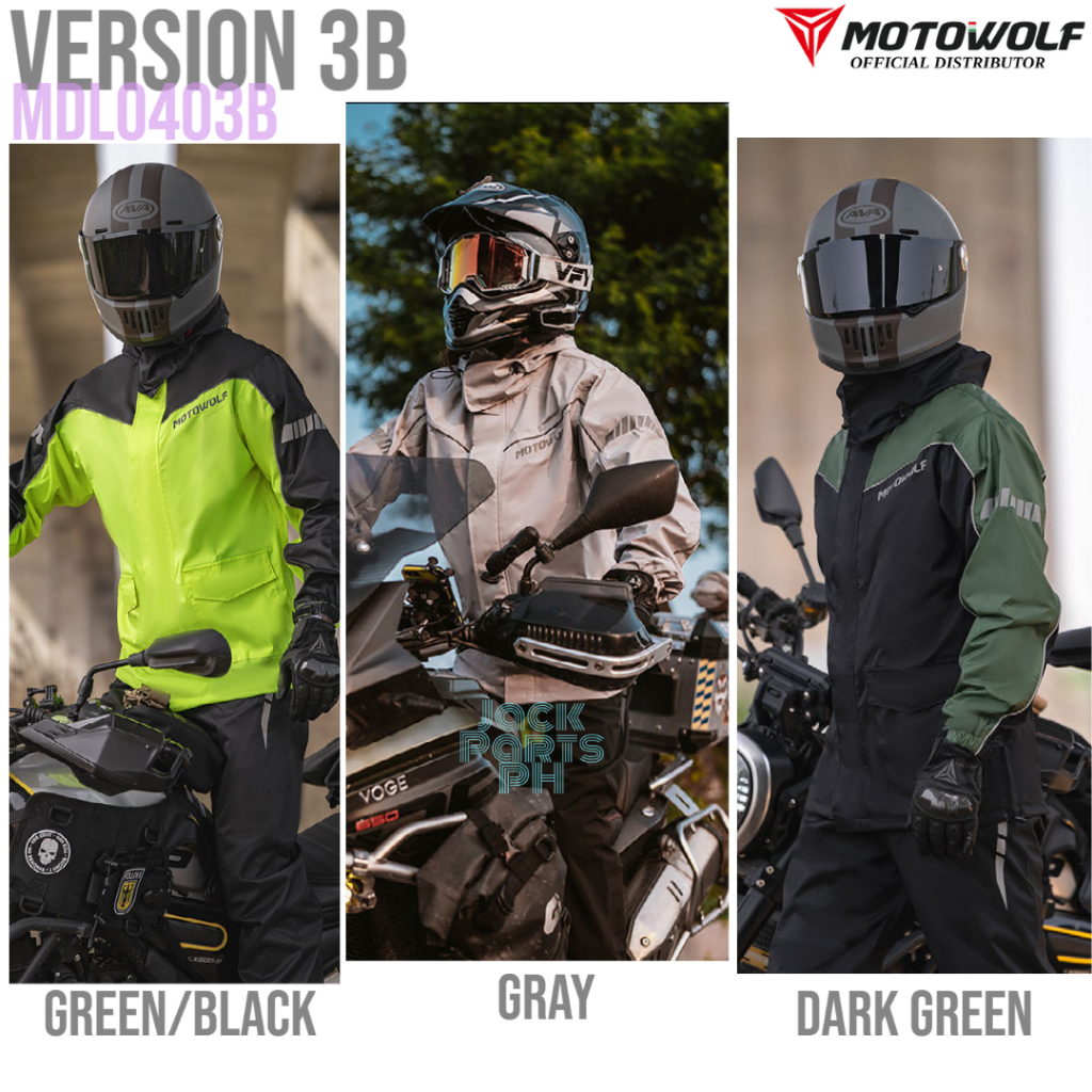 MOTOWOLF RAINCOAT. JACKET and PANTS. MDL0401 V1, MDL0403 V3 AND ...