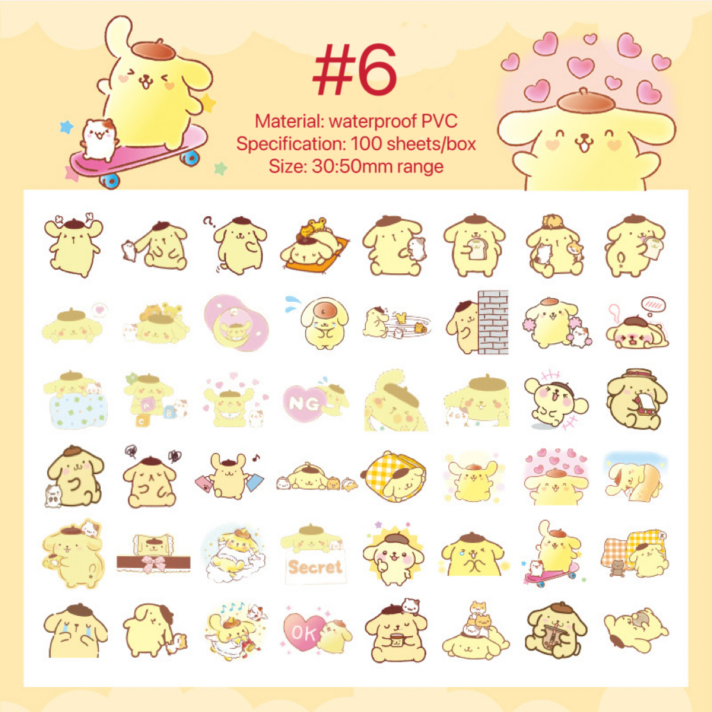 100 pcs pvc cute cartoon goo card sticker set | Shopee Philippines