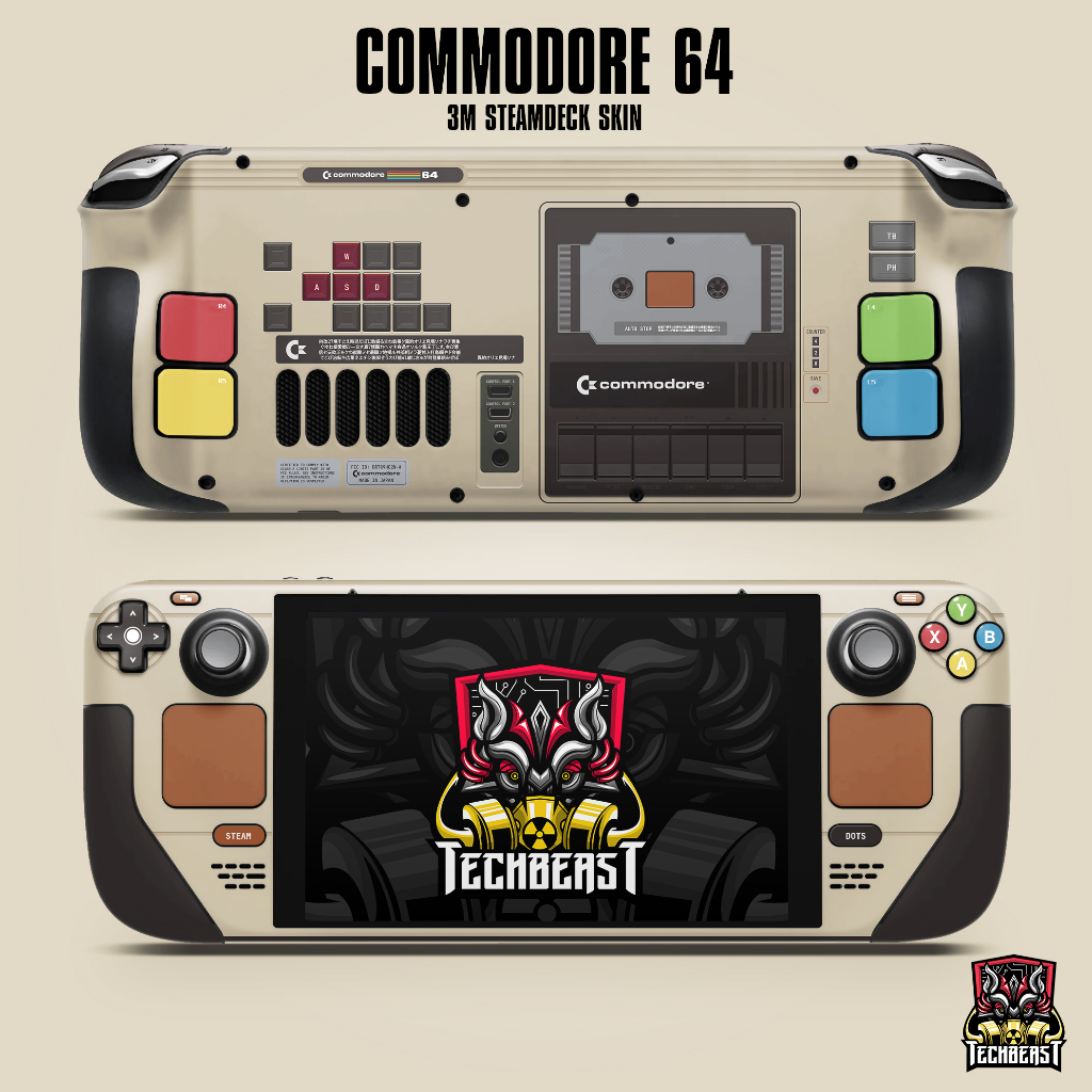 3M Retro Steam Deck Commodore Skin Custom Wrap Vinyl SD Techbeast ...