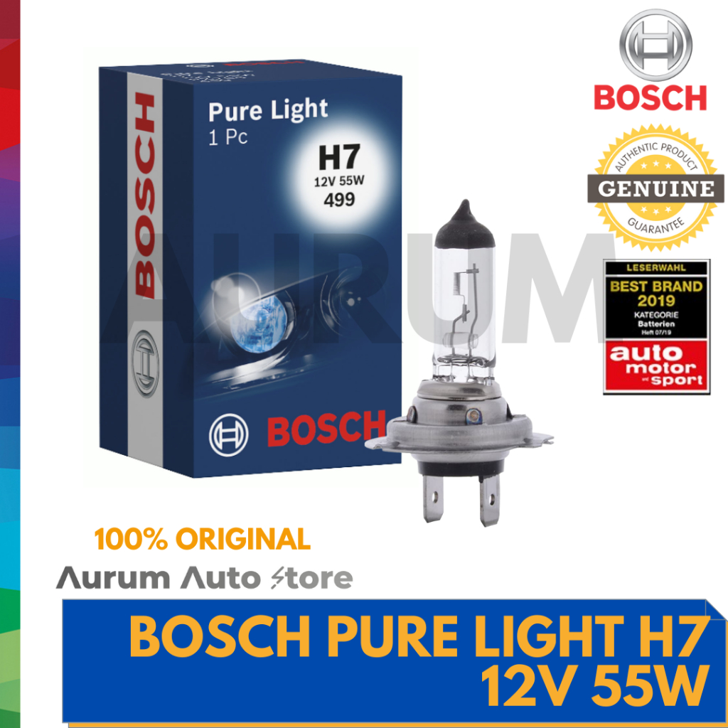 Bosch H7 (477) Pure Light headlight bulbs - 12 V 55 W 1pc | Shopee ...