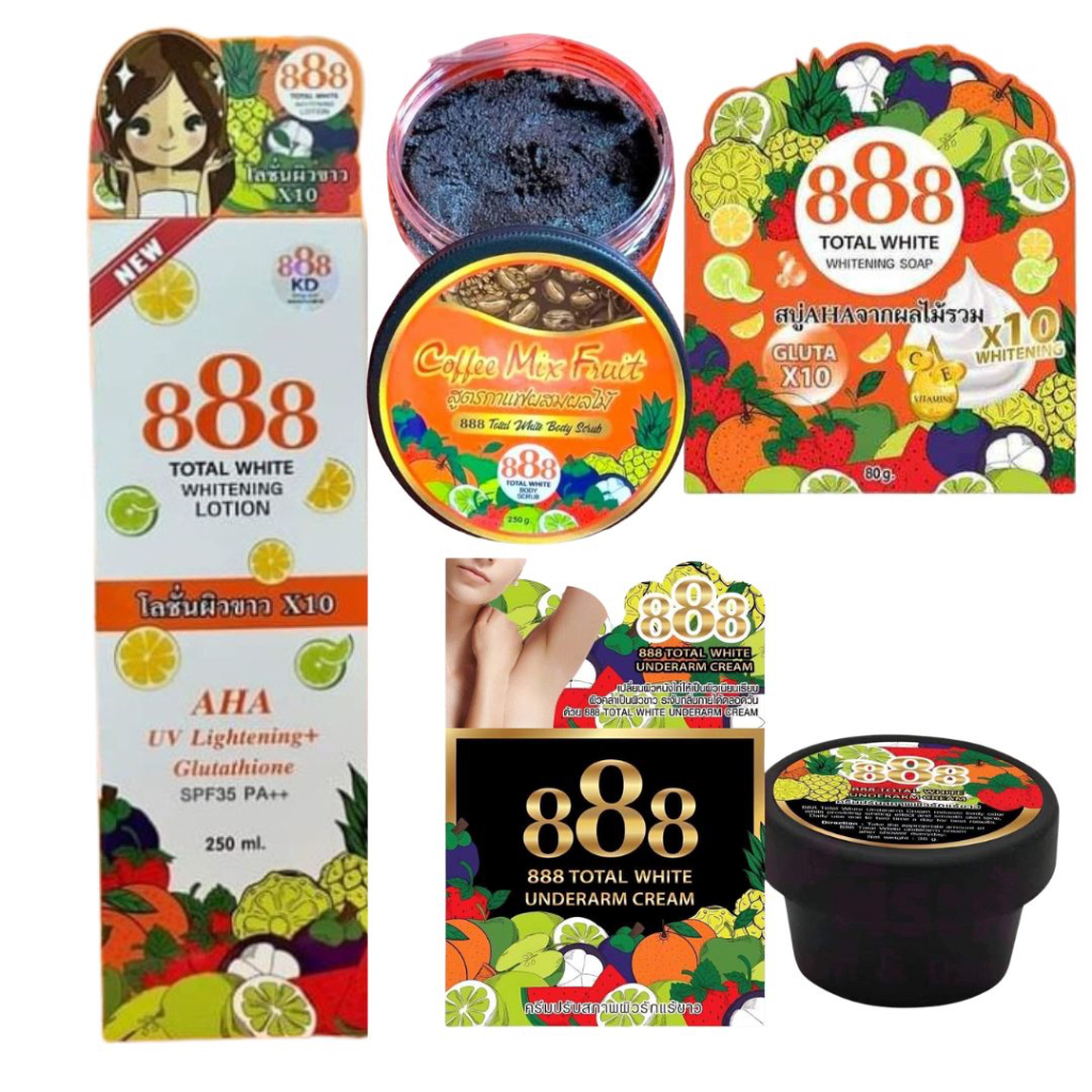 Original 888 Total White UNDERARM CREAM Whitening Soap and Lotion 250ml ...