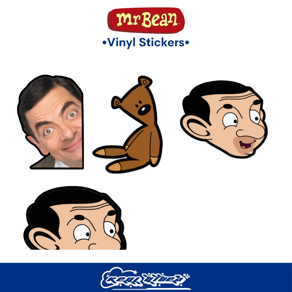 Mr. Bean Teddy Peeker Sticker Animated Bean Movie Peeking Vinyl ...