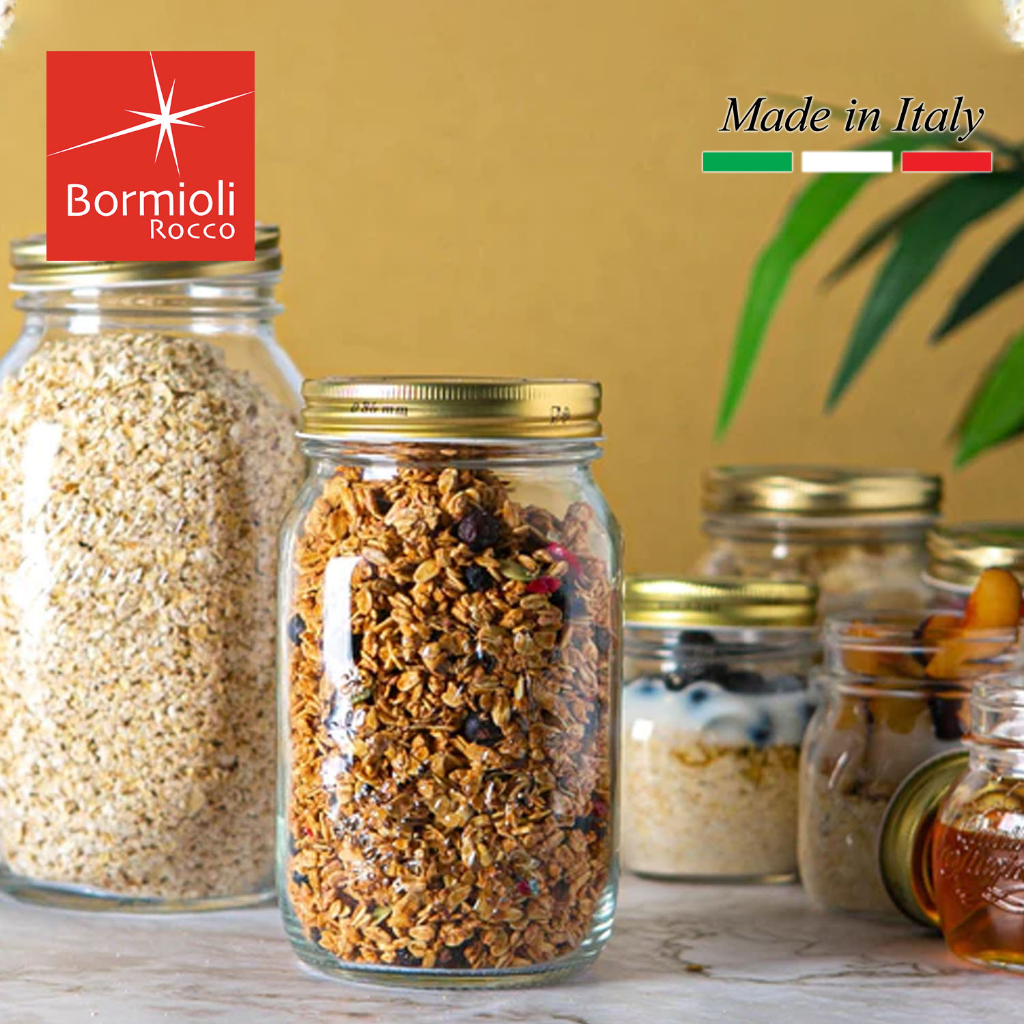 Bormioli Rocco 1 Liter Quattro Stagioni Glass Storage Jar with Lid Set ...