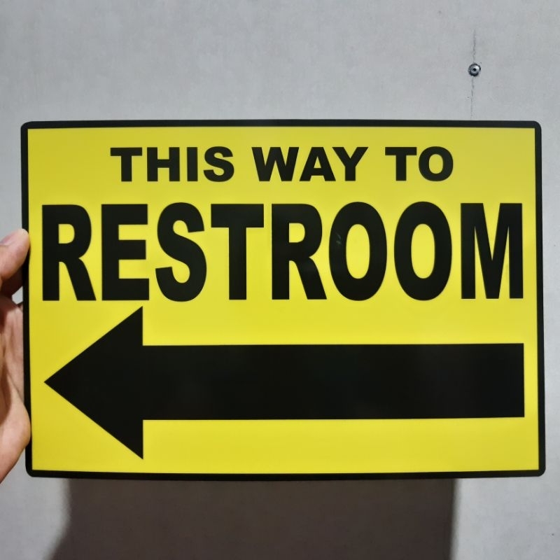 THIS WAY TO RESTROOM SIGN PVC TYPE OR PLASTIC LAMINATED 250GSM | Shopee ...