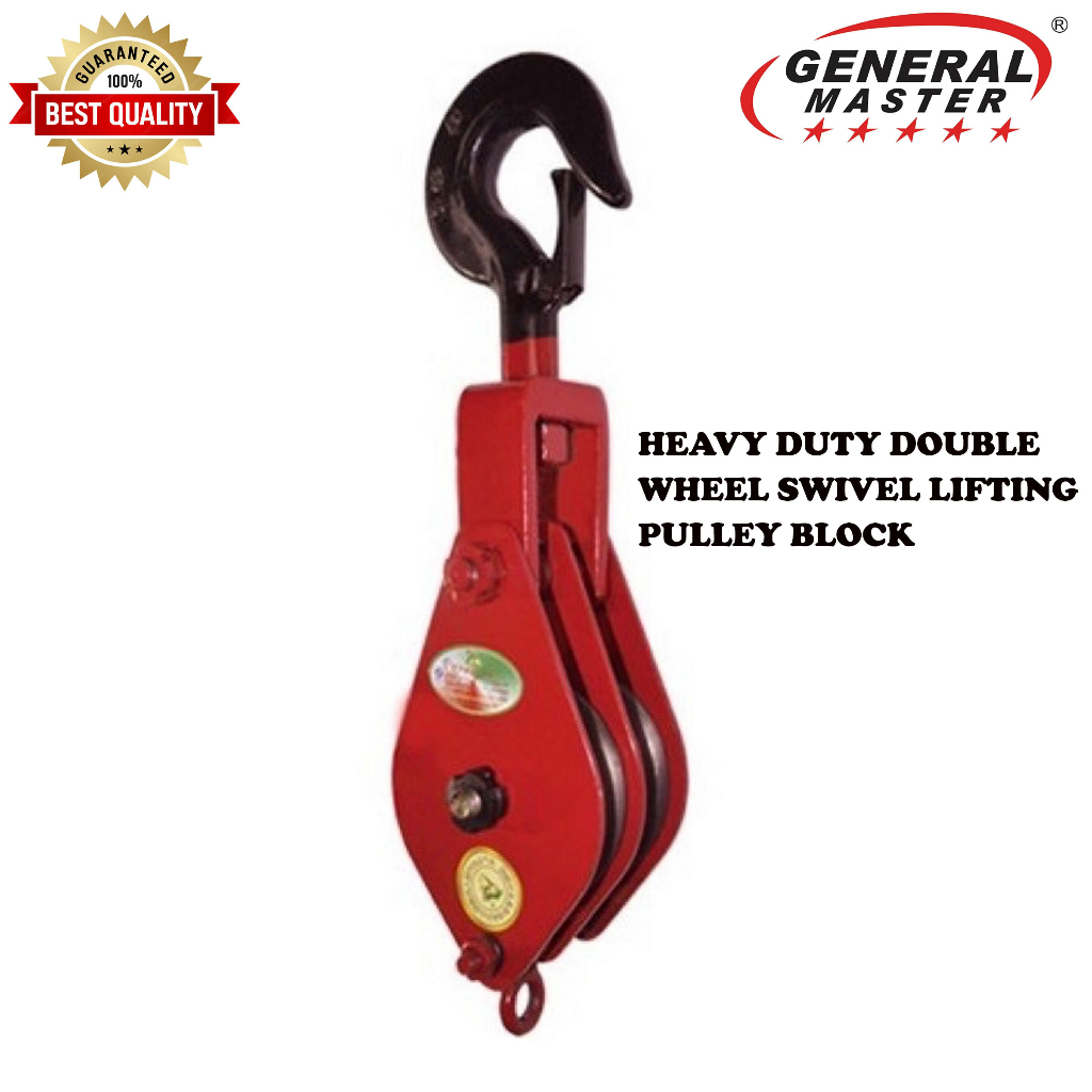 Red Double Wheel Swivel Lifting Pulley Block 1Ton/2Ton | Shopee Philippines