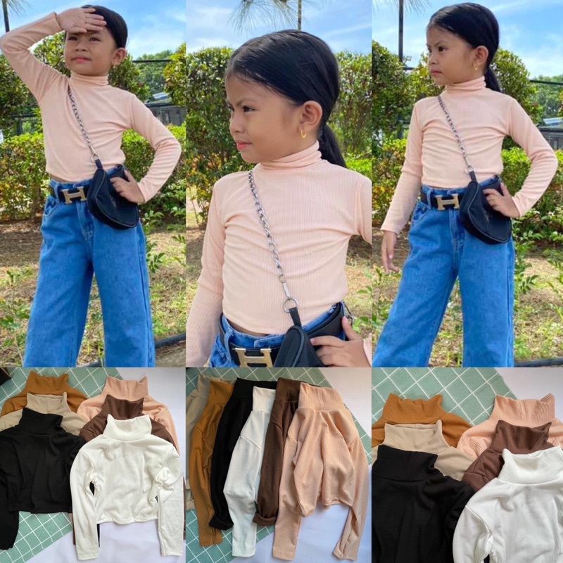 TURTLENECK LONGSLEEVES TOP FOR KIDS | 3-6 years old | Shopee Philippines