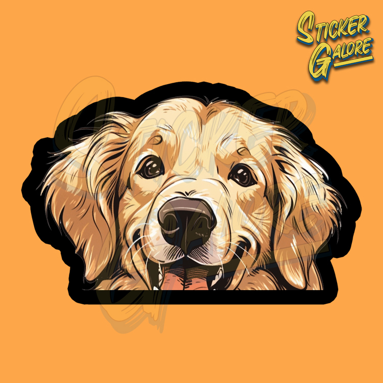 GOLDEN RETRIEVER DOG PEEKER STICKERS (WATEPROOF AND SCRATCH PROOF ...