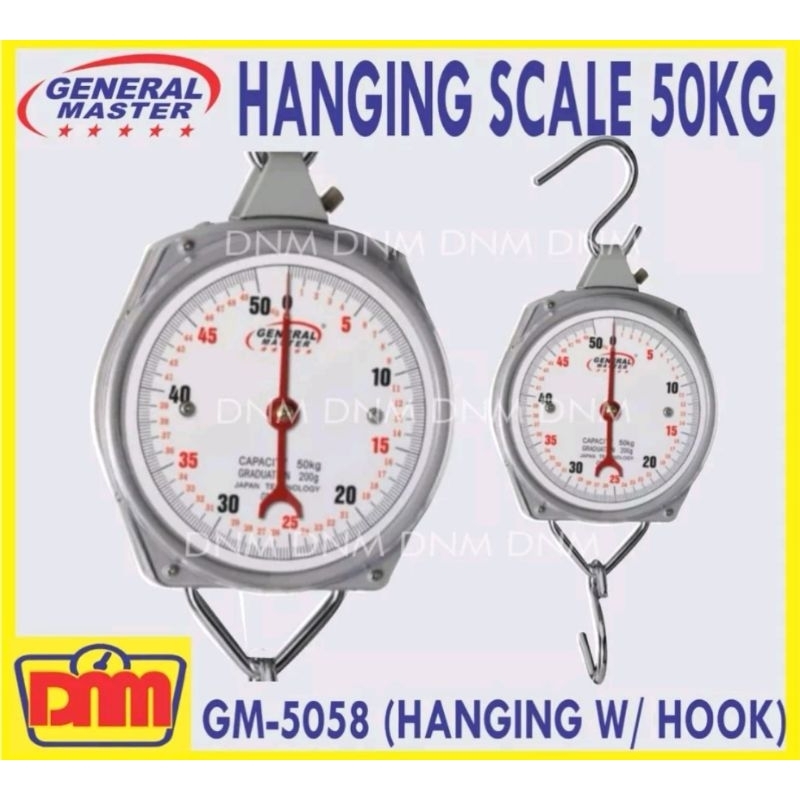 GENERAL MASTER HANGING SCALE 50KG W/HOOK-MECHANICAL SCALE/TIMBANGAN ...