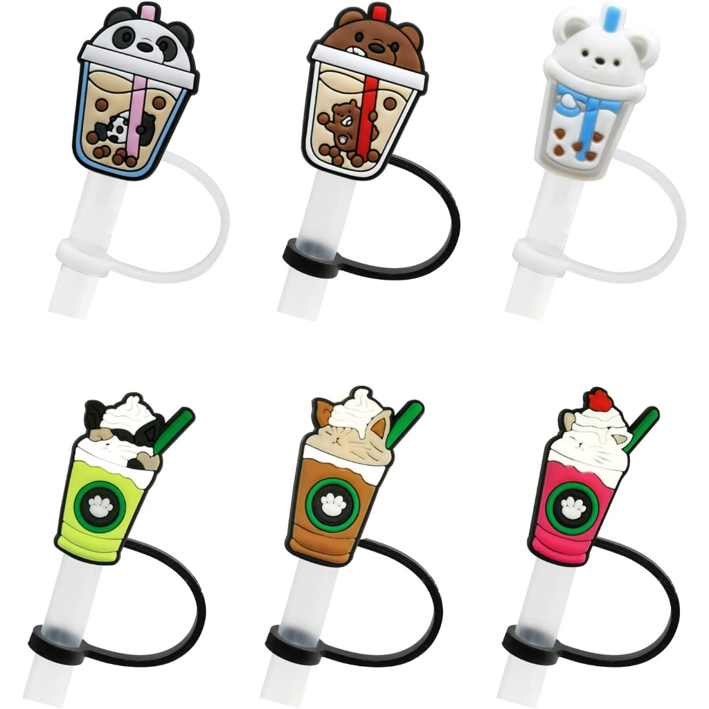 Silicone Straw Tips Cover Reusable Drinking Straw Covers Cap BPA Free ...