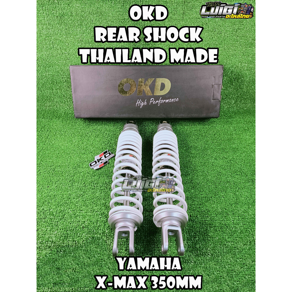 OKD REAR SHOCK 350mm YAMAHA X-MAX REAR SHOCK WITH OKD CAP THAILAND MADE ...
