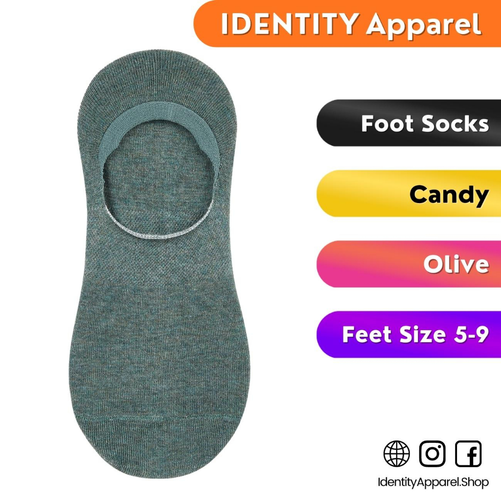 IDENTITY Ladies Plain Candy Colored Invisible Foot Socks | Shopee ...