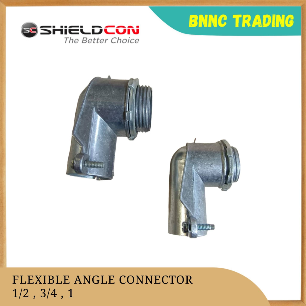 SHIELDCON FLEXIBLE ANGLE CONNECTOR 1/2 3/4 1 STEEL FITTINGS | Shopee ...